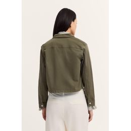 Bugatti Damen Jeansjacke "Hemdkragen", gr&uuml;n, Gr. 40, unifarben, 98% Baumwolle, 2% Elasthan, Jacken, mit verdeckter Knopfleiste