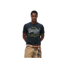 Superdry Herren T-Shirt "T-Shirt VI Heritage Relaxed Tee 1er Pack", blau, Gr. XL, Obermaterial: 100% Baumwolle CO., Shirts