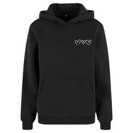 MISS TEE Damen Kapuzenpullover "Miss Tee Always Trust Your Heart Ladies Fluffy Hoody", schwarz, Gr. S, mehrfarbig, 70% Baumwolle, 30% Polyester,