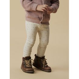 LIL' ATELIER M&auml;dchen Leggings "NMFGAGO SLIM LEGGING LIL NOOS"turtledove aop:flower, Gr. 98, bedruckt, Jersey, Obermaterial: 57% Baumwolle, 38%
