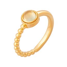 CAI CA&Iuml; Damen Fingerring "925 Silber vergoldet Prehnit", 054 (17,2), Silber 925 (Sterlingsilber), gelb, Silber 925 (Sterlingsilber), Fingerringe