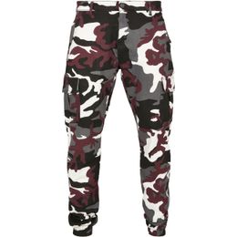 Urban Classics Herren Cargohose "Urban Classics Herren Camo Cargo Jogging Pants 2.0"wine camo, Gr. 30, 98% Baumwolle, 2% Elasthan, Hosen