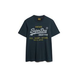 Superdry Herren T-Shirt "T-Shirt VI Heritage Relaxed Tee 1er Pack", blau, Gr. L, Obermaterial: 100% Baumwolle CO., Shirts
