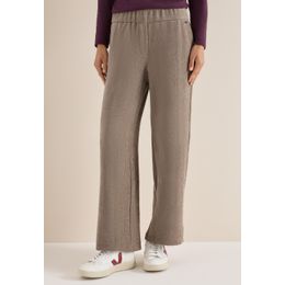 Cecil Damen Culottesandalwood beige melange, Gr. XL, unifarben, Stoff, 96% Polyester, 4% Elasthan, Hosen, im Loose Fit
