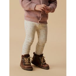 LIL' ATELIER M&auml;dchen Leggings "NMFGAGO SLIM LEGGING LIL NOOS"turtledove aop:flower, Gr. 110, bedruckt, Jersey, Obermaterial: 57% Baumwolle, 38%