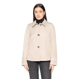 Sommerjacke Gil Bret "Damen mit Kragen", Damen, Gr. 46, silber beige, Web, Obermaterial: 58% Baumwolle, 42% Polyester. Besatz: 100% Polyester. Futter: 100% Polyamid. &Auml;rmelfutter: 100% Polyester, A-Linie, Jacken