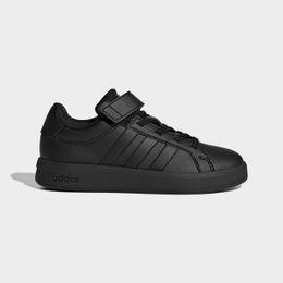 M&auml;dchen Sneaker "GRAND COURT 3.0 F&Uuml;R KINDER", adidas Sportswear, Gr. 30, schwarz, Synthetik, Textil, Schuhe, mit Klettverschluss, f&uuml;r Kinder