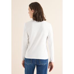 Cecil Damen Langarmshirt, wei&szlig;, Gr. XXL, unifarben, Web, 95% Baumwolle, 5% Elasthan, Shirts, mit Turtleneck