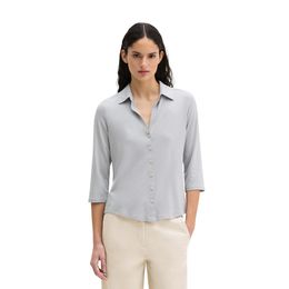 Marc O'Polo MARC O'POLO Damen Langarmshirt "aus LENZING ECOVERO "grau horizon, Gr. L, unifarben, Obermaterial: 94% Viskose, 6% Elasthan, Shirts