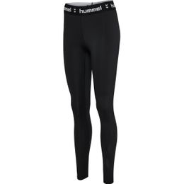 Hummel Damen Trainingstights "HMLPULSE MID WAIST TIGHTS"schwarz, Gr. S, Obermaterial: 76% Polyester, 24% Elasthan, Hosen
