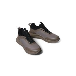 Herren Slip-On Sneaker "EVA RUNNER LACEUP SOCK MAT MIX", Calvin Klein Jeans, Gr. 40, braun, Lederimitat, Textil, unifarben mit Farbeinsatz, Schuhe,