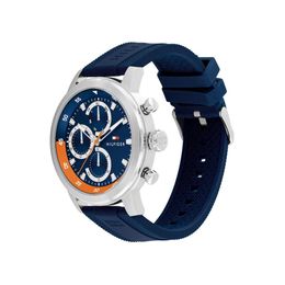 Tommy Hilfiger Uhr 'ROCKY' Herren Gr&ouml;&szlig;e One Size navy / dunkelorange / silber