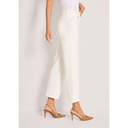 Madeleine Mode MADELEINE Damen Regular-fit-Jeans "Jeans Baumwollhose mit Saumabn&auml;hern", wei&szlig;, Modern, Gr. 18, Obermaterial: 92% Baumwolle CO. 6% Polyester PES. 2%