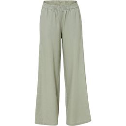 bonprix Damen Palazzohose, gr&uuml;n, Gr. 46, Obermaterial: 55% Leinen, 45% Viskose, Hosen, aus Leinen und Viskose, Loose Fit Passform, mit Smock-Bund