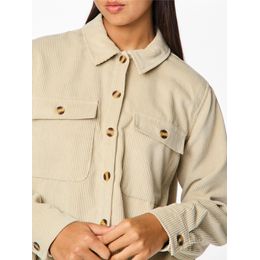 Pieces Damen Hemdbluse "PCEFFI LS SHIRT WVN NOOS"wei&szlig; pepper, Gr. L, unifarben, Cord, Obermaterial: 92% Polyester, 8% Nylon, Blusen, Materialmix,
