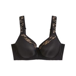 bonprix Damen Schalen-BH "Schalen-BH mit gepolsterten Tr&auml;gern", Gr. 85schwarz, puder, Obermaterial: 80% Polyamid, 20% Elasthan. Spitze: 89% Polyamid,