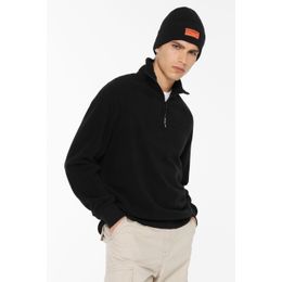 Harlem Soul Herren Fleecepulloverschwarz, Gr. S, bestickt, Material: 100% Polyester, Sweatshirts, mit Rippb&uuml;ndchen