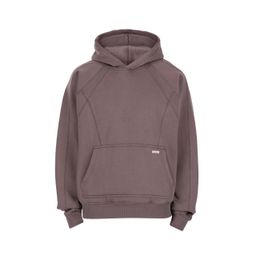 DROPSIZE Herren Kapuzensweatshirt "Dropsize SEAM HOODIE"acid washed braun, Gr. M, bedruckt, 70% Baumwolle, 30% Polyester, Sweatshirts