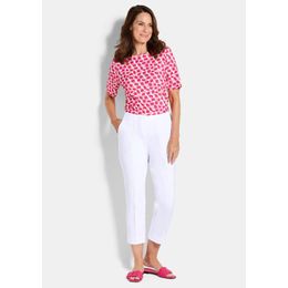 GOLDNER Damen Stretch-Hose "Elegante 7/8-Hose mit Biesen"wei&szlig;, Gr. 40, Obermaterial: 67% Baumwolle CO. 28% Polyamid PA. 5% Elasthan EL., Hosen,