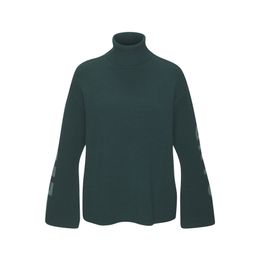 ELBSAND Damen Rollkragenpullover, Gr. 36, blau, Strick, Obermaterial: 50% Viskose, 28% Polyester, 22% Nylon, meliert, unifarben, Pullover, aus