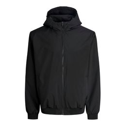 Jack & Jones JACK & JONES Herren Blouson "JJECHARGE LIGHT JACKET HOOD NOOS", schwarz, Gr. S, unifarben, Web, Obermaterial: 100% Polyester, Jacken, mit Kapuze