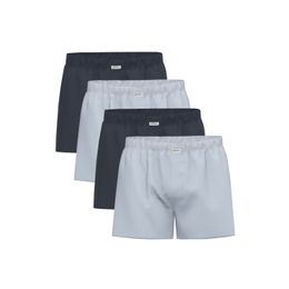 Seidensticker Herren Webboxer "Web-Boxershorts 4er Pack", Gr. L, blau, Obermaterial: 100% Baumwolle CO., Unterhosen
