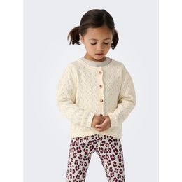 KIDS Only M&auml;dchen Strickjacke "KMGMEGAN LIFE LS CARDIGAN KNT NOOS"wei&szlig;cap gray, Gr. 98, Strukturmuster, unifarben, Strick, Obermaterial: 100%