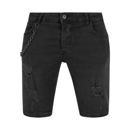 2Y Premium Herren Shorts "2Y Premium Herren 2Y Jeans Shorts", schwarz, Gr. 33, unifarben, 97% Baumwolle, 3% Elasthan, Hosen