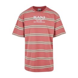 Karl Kani Damen T-Shirt "Karl Kani Herren KM222-009-1 Retro Stripe Tee"rose, Gr. XS, gestreift, 100% Baumwolle, Shirts