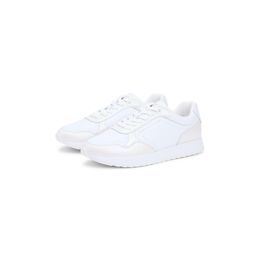 Tommy Hilfiger Damen Plateausneaker "TH CHIC EVA RUNNER", Gr. 40, wei&szlig;, Leder, Sonstiges Material, leicht gl&auml;nzend, Schuhe, Freizeitschuh, Halbschuh,