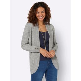 Casual Looks Damen Strickjacke, grau, Gr. 36, unifarben, 50% Baumwolle, 50% Polyacryl, Strickjacken