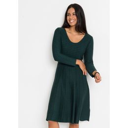 bonprix Damen Strickkleid "Strickkleid aus flie&szlig;endem Viskose-Mix", gr&uuml;n, Gr. 48, Obermaterial: 80% Viskose, 20% Polyester, Kleider, f&uuml;r besondere