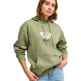 Roxy Damen Hoodie "Surf Stoked Brushed Art"olivgr&uuml;n, Gr. XXL, Obermaterial: 60% Baumwolle, 40% Polyester., Sweatshirts