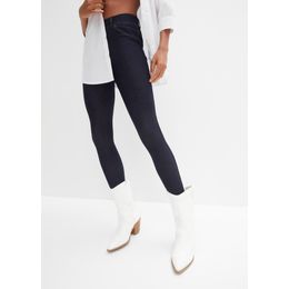 bonprix Damen Leggings, blau, Gr. 48, Obermaterial: 70% Baumwolle, 25% Polyester, 5% Elasthan, Hosen, Skinny Fit, mit Eingrifftaschen und