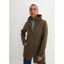 bonprix Damen Parka "Baumwoll-Kurzparka mit Stehkragen, talliert", gr&uuml;n, Gr. 54, Obermaterial: 100% Baumwolle. Futter: 100% Polyester, Jacken,