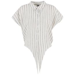 Urban Classics Damen Klassische Bluse "Urban Classics Ladies Structured Striped Tied Blouse", wei&szlig;, Gr. S, 92% Polyester, 6% Viskose, 2% Elasthan,