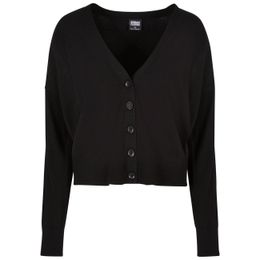 Urban Classics Damen Cardigan "Urban Classics Damen Ladies Eco Viscose Oversized Cardigan", schwarz, Gr. XS, unifarben, 52% Viskose, 28% Polyester,