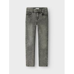 name it M&auml;dchen Slim-fit-Jeans "NKMTHEO XSLIM SWE JEANS 3113-TH NOOS", blau, Gr. 92, unifarben, Denim/Jeans, Obermaterial: 70% Baumwolle, 27%