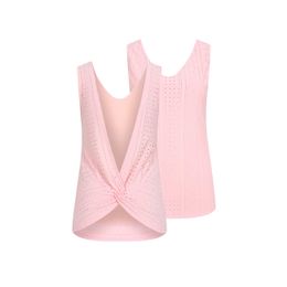 CLOUD 5IVE Damen Klassische Bluse "CLOUD 5IVE Top mit Lochmuster und hinten offen in Wickeloptik"rosa, Gr. L, 95% Polyester, 5% Elasthan, Blusen