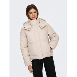 Only Damen Steppjacke "ONLAGNES COATED PUFFER JACKET OTW"pumice stone, Gr. L, unifarben, Steppware, Obermaterial: 100% Polyester, Jacken