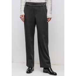 Street One Damen Stoffhoseschwarz, Gr. 40, unifarben, Stoff, 68% Polyester, 26% Viskose, 3% Elasthan, 3% Polyamid, Hosen, mit seitlichen