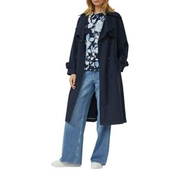 s.Oliver Damen Langarmbluse, blau, Gr. 44, gemustert, Jersey, Obermaterial: 95% Baumwolle, 5% Elasthan, Blusen, mit Allover-Druck