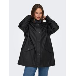 Only CARMAKOMA Damen Regenmantel "CARELISA LIFE RAINCOAT ZIP OTW NOOS", schwarz, Gr. S, unifarben, Web, Obermaterial: 100% Polyester, M&auml;ntel,