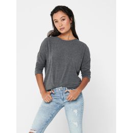 Only Damen 3/4-Arm-Shirt "ONLGLAMOUR 3/4 TOP JRS NOOS", grau, Gr. XS, meliert, Jersey, Obermaterial: 65% Polyester, 30% Viskose, 5% Elasthan, Shirts,