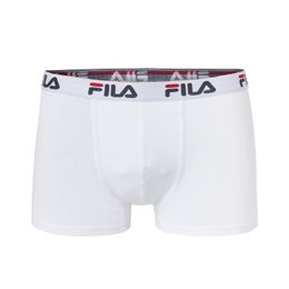Fila Herren Boxer "MAN BOXER SHORTS", Gr. S, wei&szlig;, Single Jersey, Obermaterial: 95% Baumwolle, 5% Elasthan, bedruckt, unifarben mit Farbeinsatz,