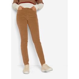 bonprix Damen Cordhose "Stretch-Cordhose, Skinny", braun, Gr. 44, unifarben, Cord, Obermaterial: 98% Baumwolle, 2% Elasthan, Hosen, aus Baumwolle und