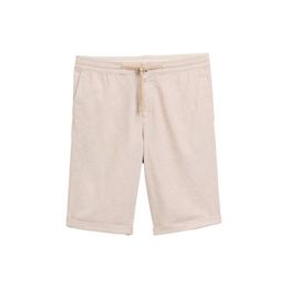 Tom Tailor Herren Regular Shorts mit Leinenanteil, braun, Meliert, Gr. S