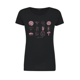 Greenbomb T-Shirt 'Bike Mushrooms' Damen Gr&ouml;&szlig;e XS mauve / schwarz