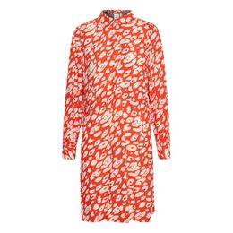 Ichi Kleid 'LEONARDIE' Damen Gr&ouml;&szlig;e 38 orange / wei&szlig; Winterkleid
