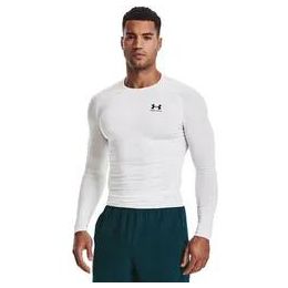 Trainingsshirt Under Armour "UA HG ARMOUR COMP LONG SLEEVE", Herren, Gr. XS, wei&szlig;, Obermaterial: 84% Polyester, 16% Elasthan, Rundhals, Shirts, sportliche Passform, atmungsaktiv, schnell trocknend